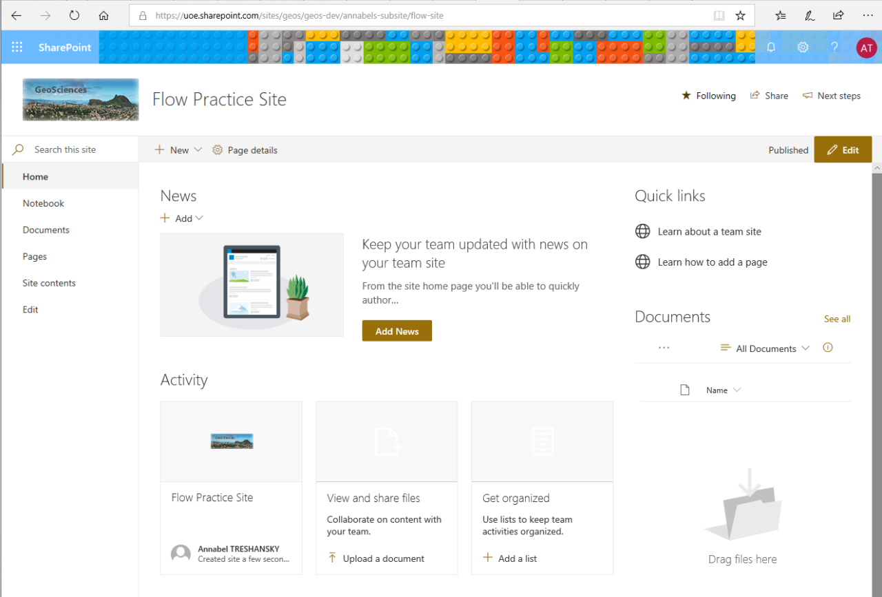A Practice Site for SharePoint and Flow / PowerAutomate – Annabel ...