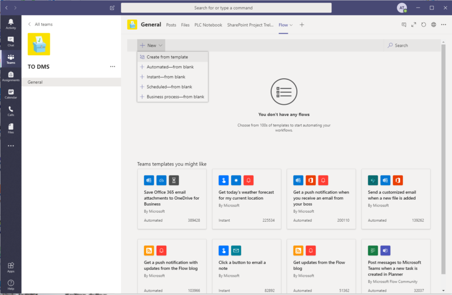 Using Microsoft Flow to update a Teams group with SharePoint activity ...