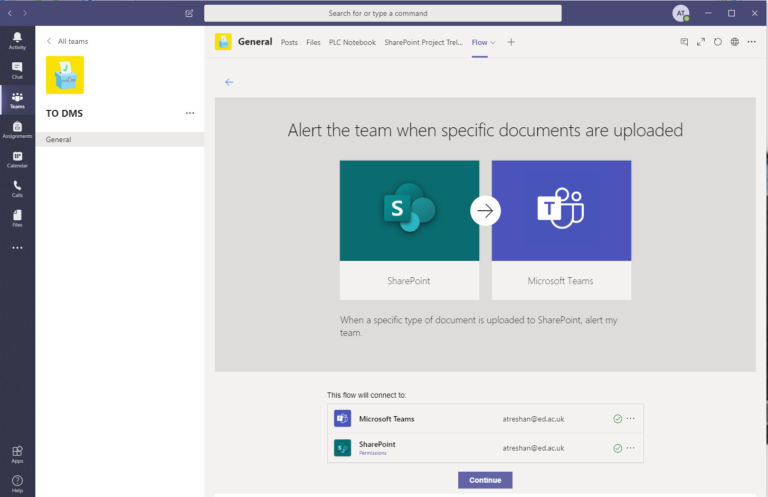 Using Microsoft Flow to update a Teams group with SharePoint activity ...