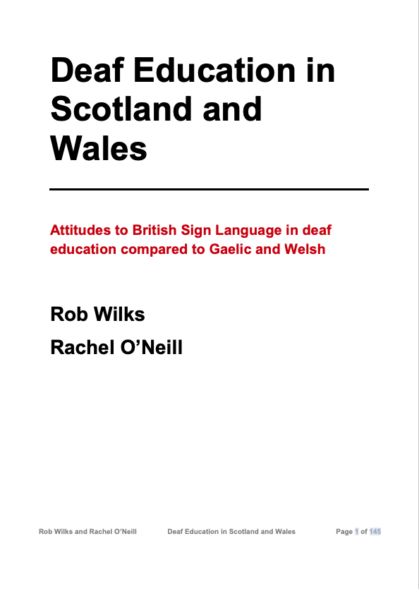 Deaf Education in Scotland and Wales – Deaf Education in Scotland and Wales