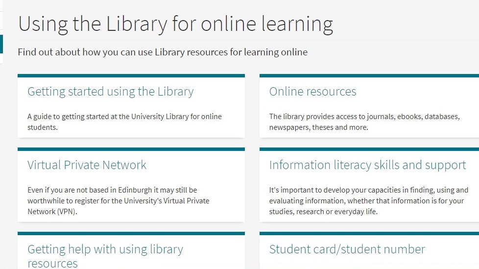 Library guidance for new students – Library Matters: news from ECA Library