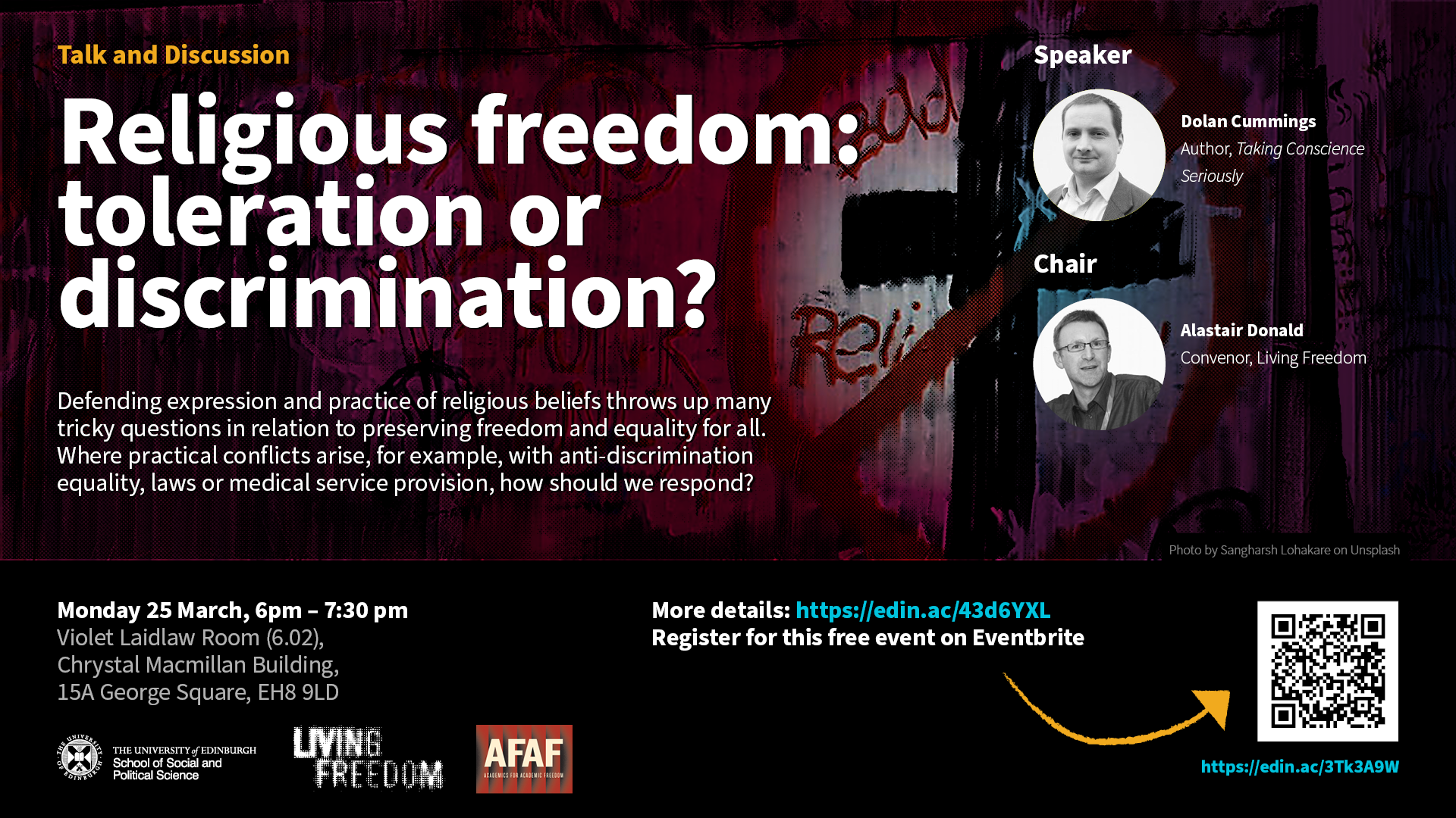 Upcoming Talk–Religious Freedom: toleration or discrimination ...