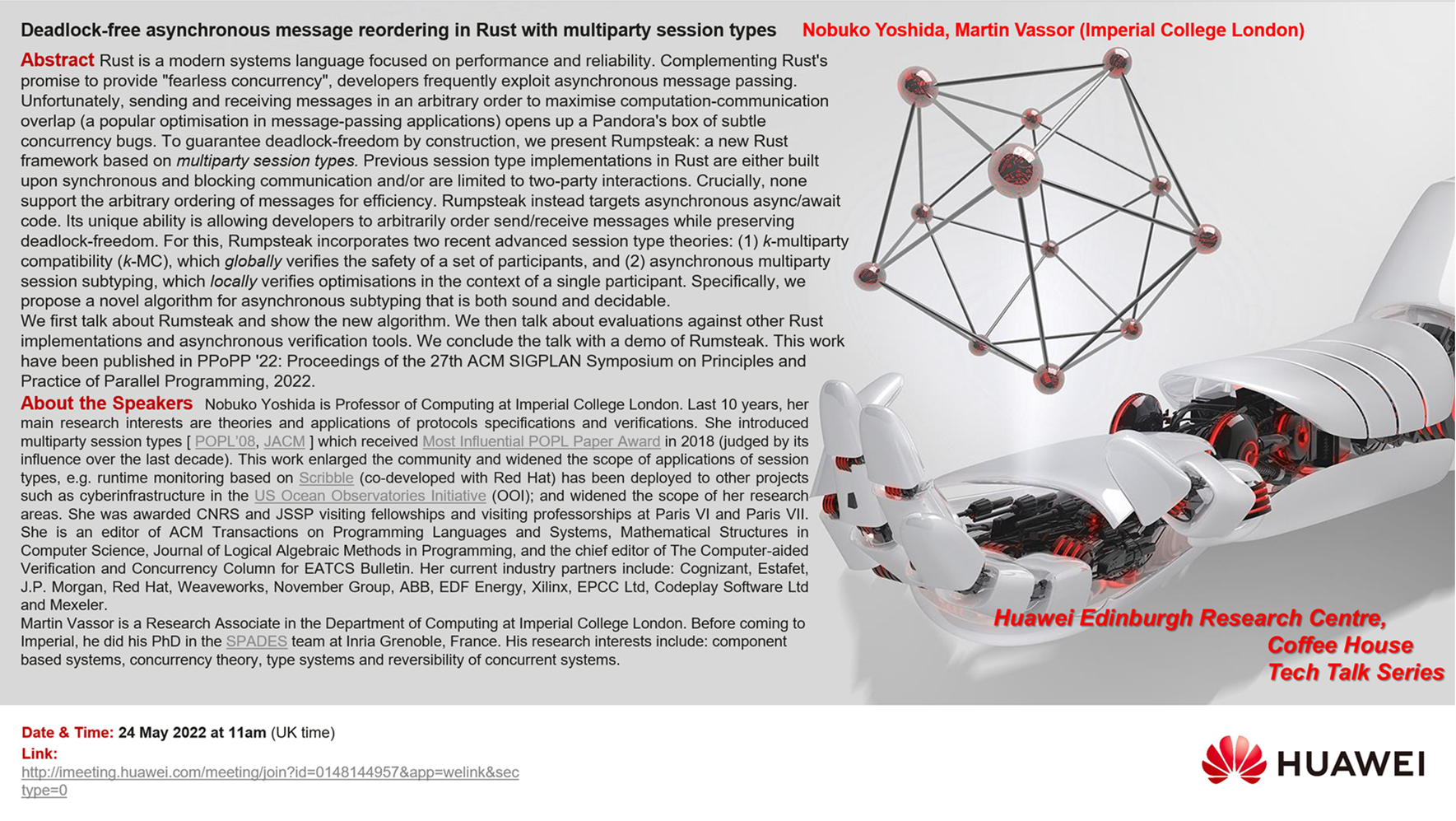 【ERC Coffee House Tech Talk series】Deadlock-free asynchronous message reordering in Rust with ...