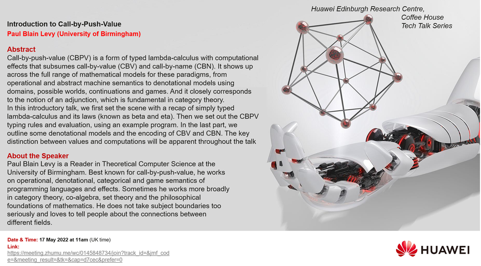 【ERC Coffee House Tech Talk】Introduction to Call-by-Push-Value – Huawei ...