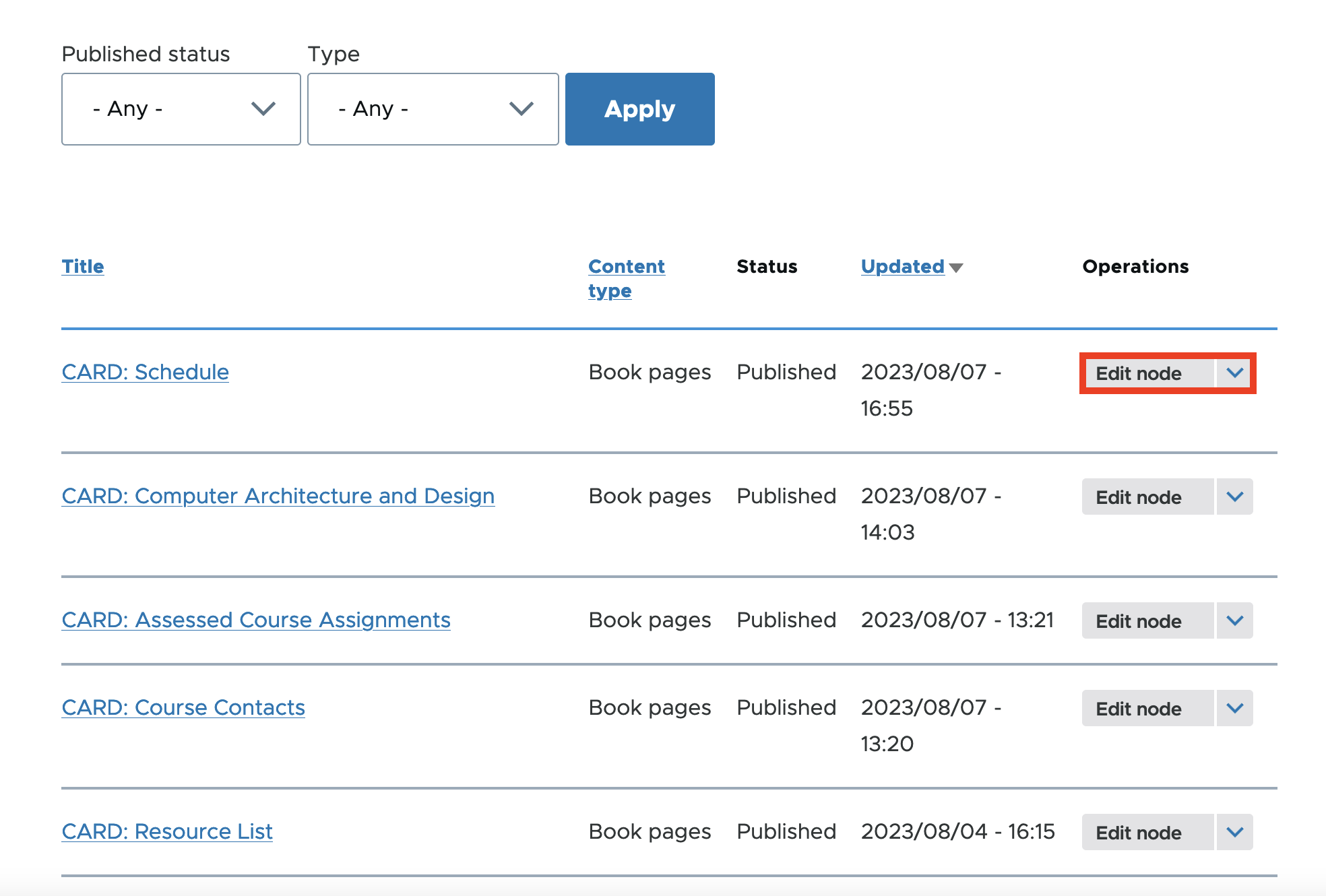 Getting started in Drupal – Informatics Learning Technology Service