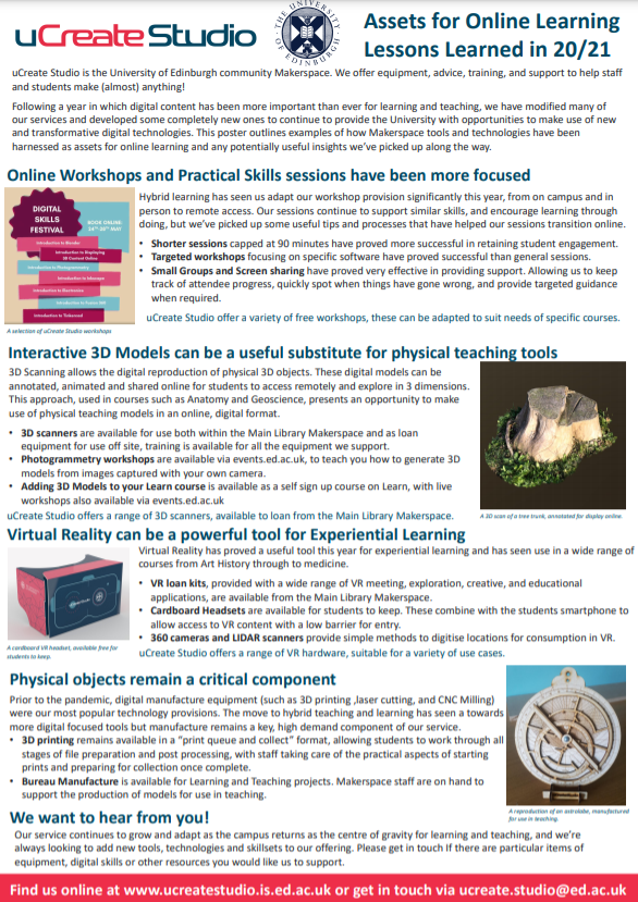 POSTER: UCreate Studio Assets for Online Learning – Learning and ...