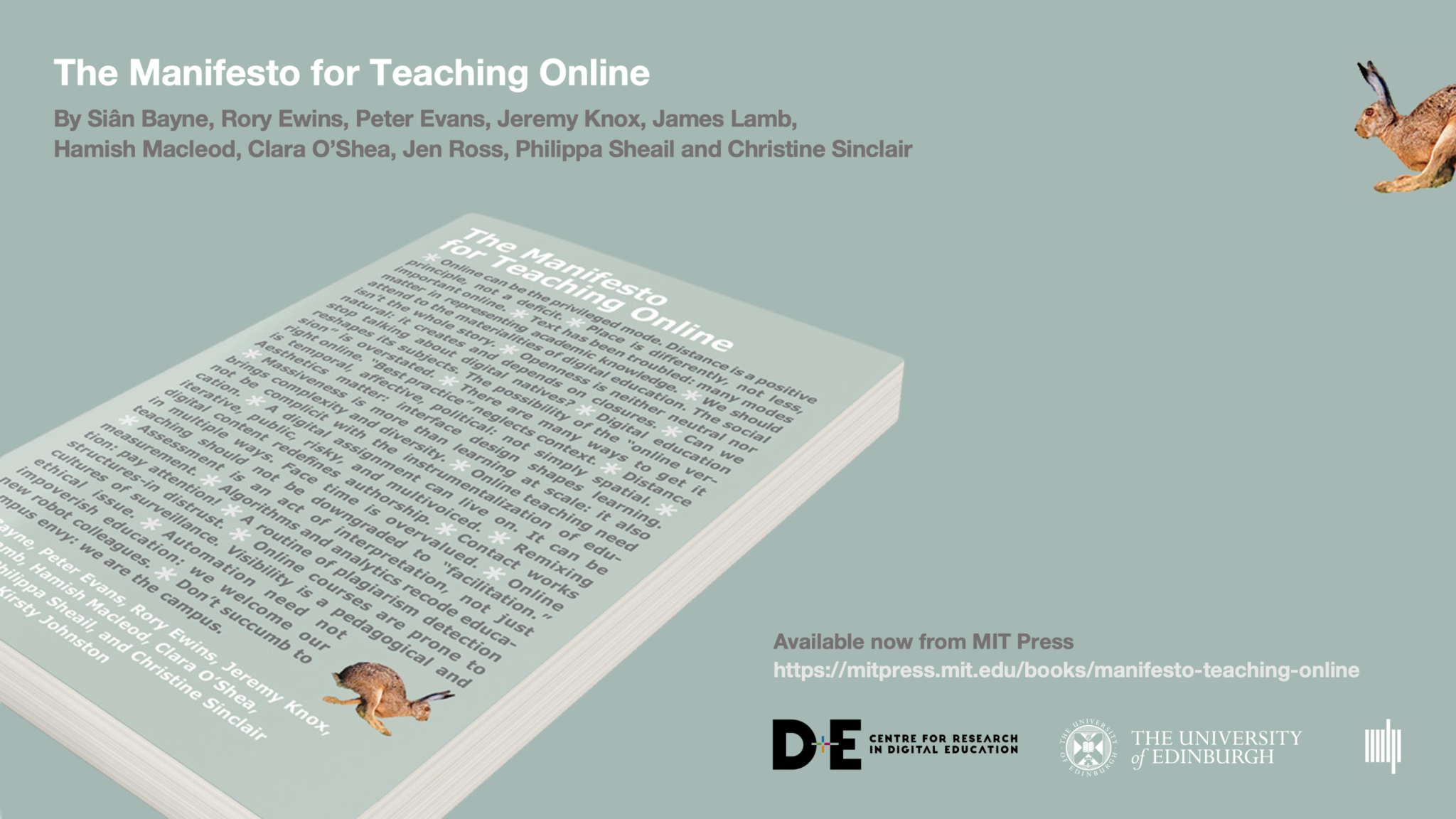 Now available: The Manifesto for Teaching Online (the book) – and ...