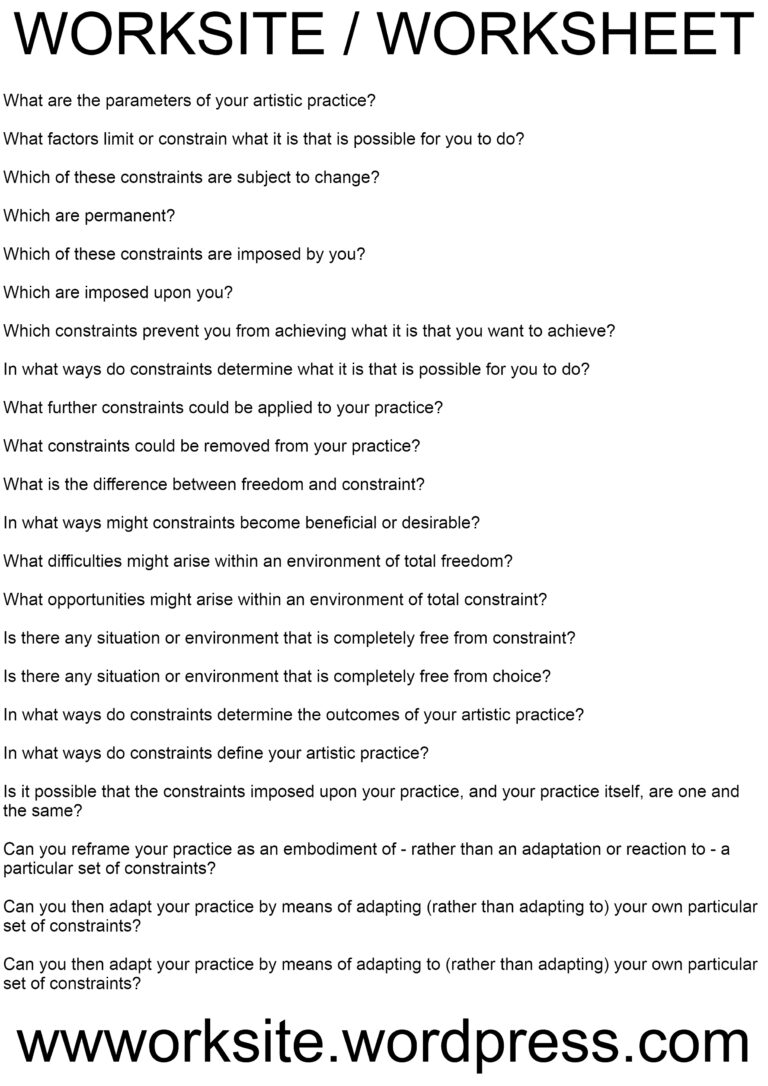 Alternate Versions of “WORKSITE WORKBOOK” – CONTEMPORARY ARTISTIC ...