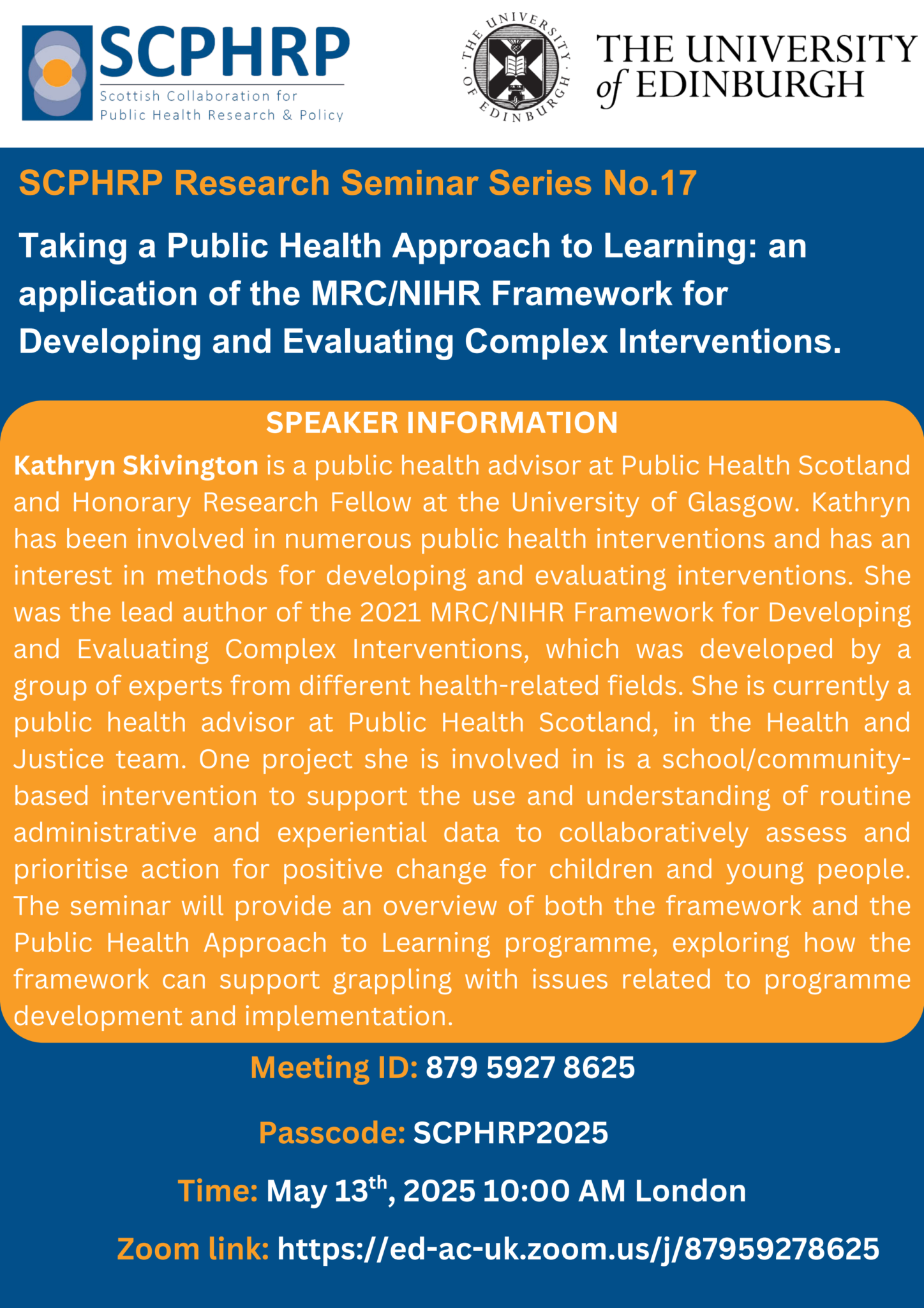 SCPHRP Research Seminar Series No.17 – Taking a Public Health Approach ...