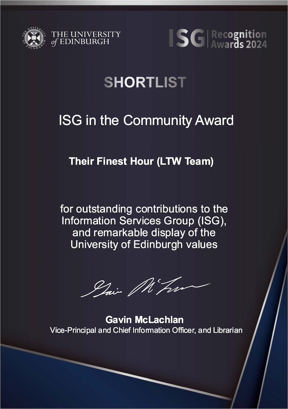 Their Finest Hour shortlisted for ISG Recognition Awards – Educational ...