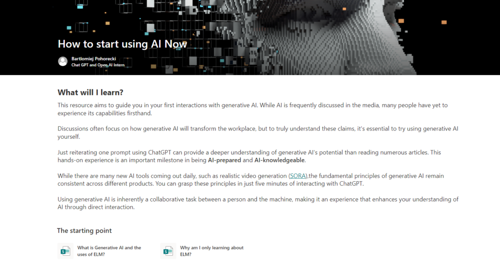 First steps with AI – new guide to help you best use ELM, our internal ...