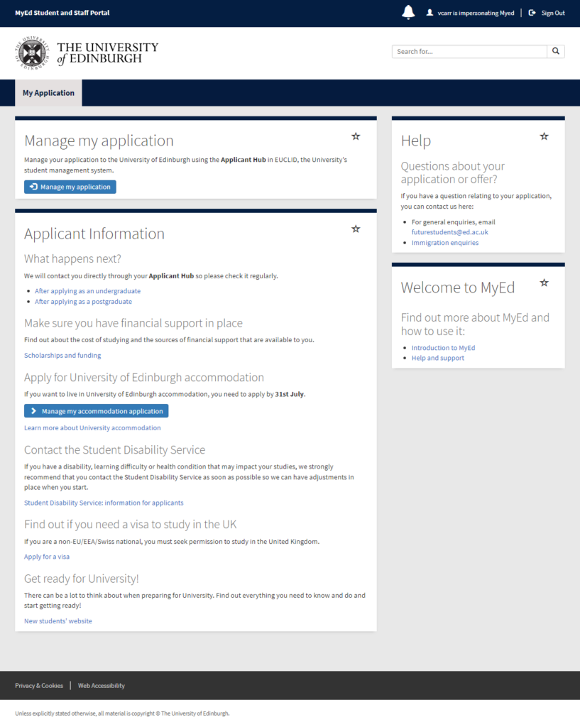 MyEd – delivering key information for new students – Website and ...